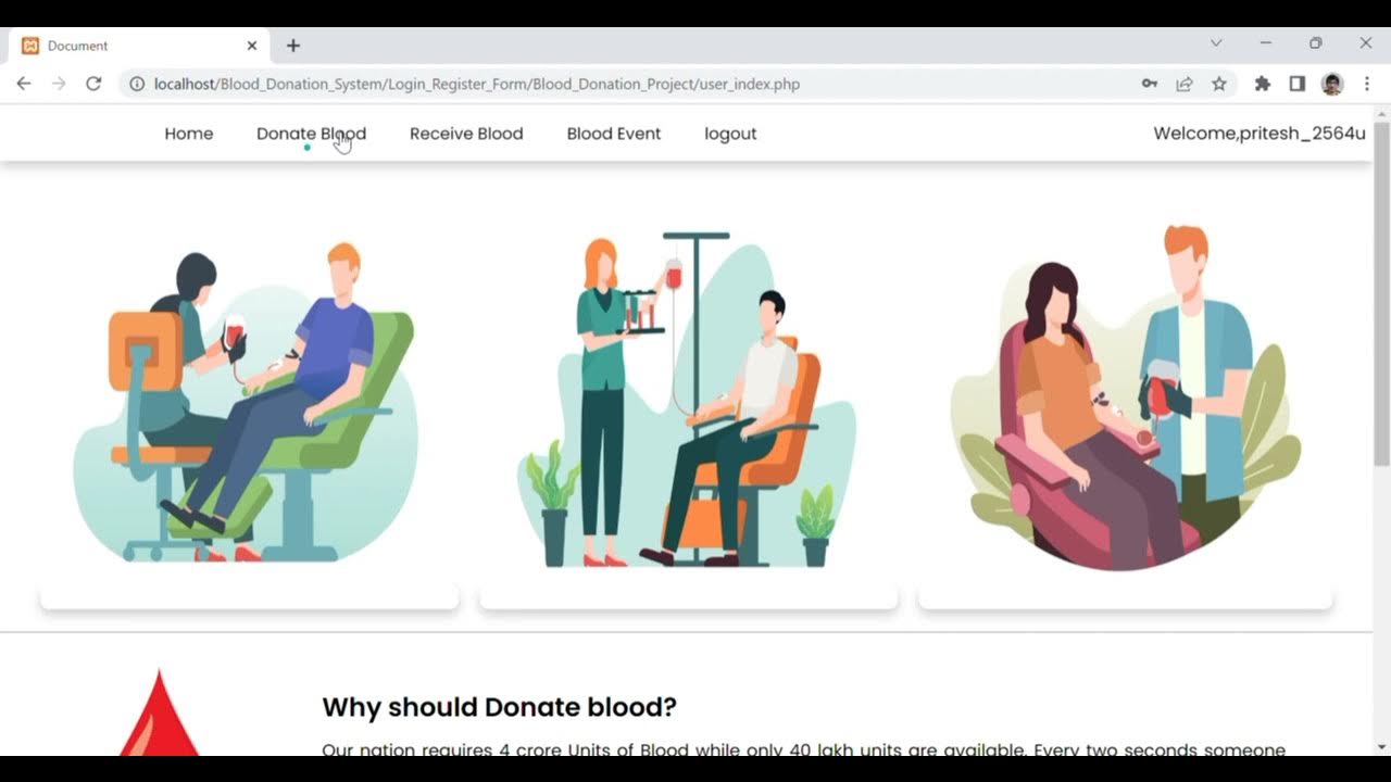 Blood Donation System Project - YouTube