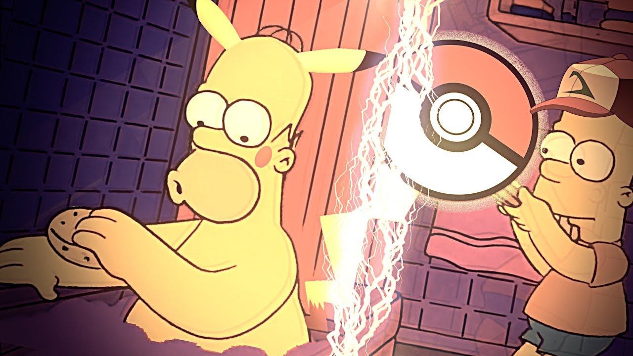 Bart Hits Homer with a Chair 😂 Pikachu Version 😂 - YouTube