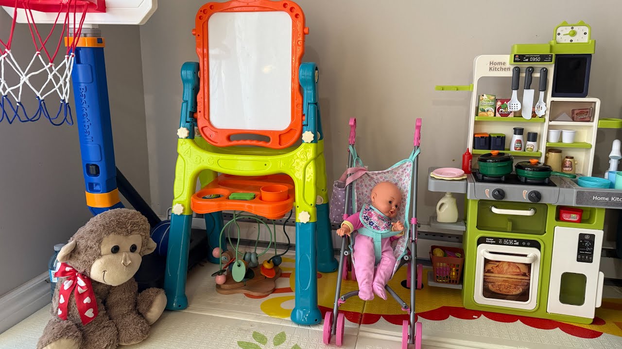 baby doll kitchen.baby kitchen set playing video.fruit and vegetable ...