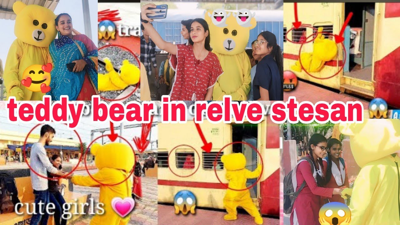 teddy bear funny video||teddy in relve stesan||funny prank||cute girls ...