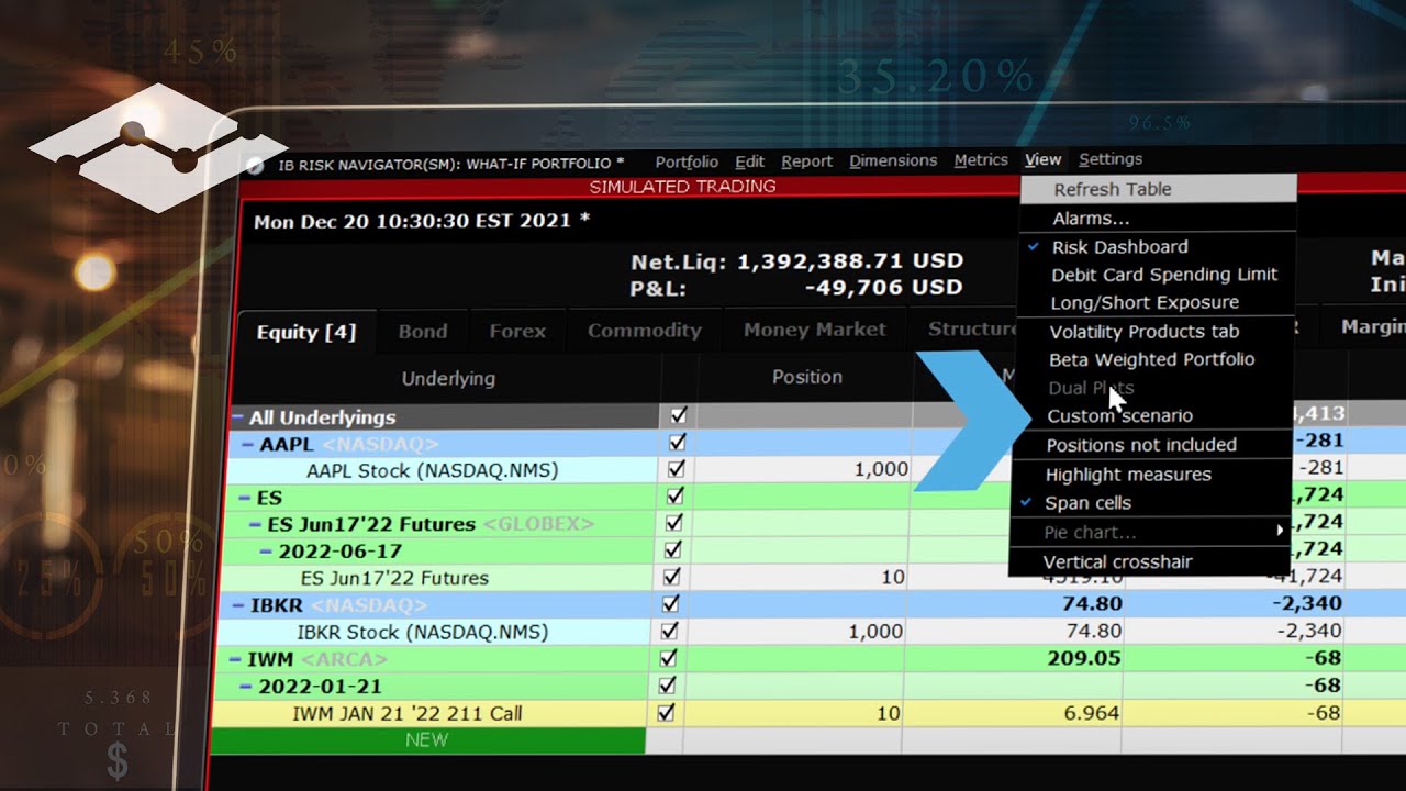 Using Custom Scenarios on a Portfolio - YouTube