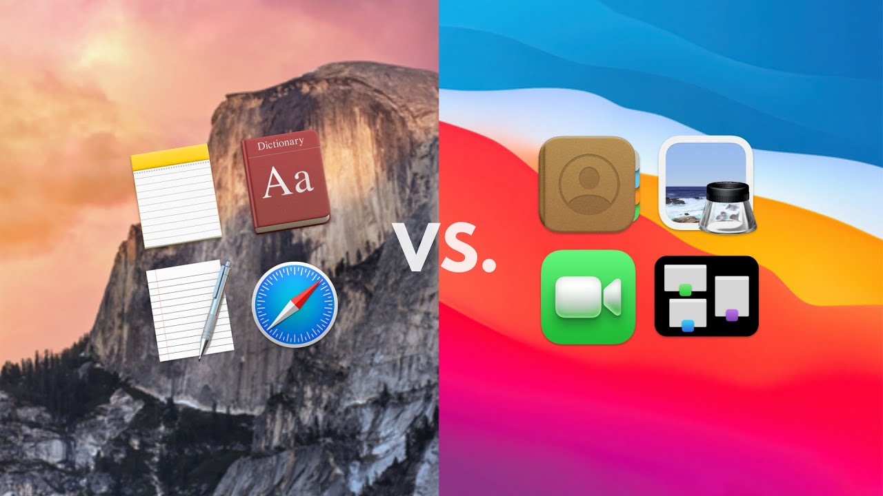 Mac Os X Yosemite Icons Vs Mac Os 11 Big Sur Icons Edited Youtube