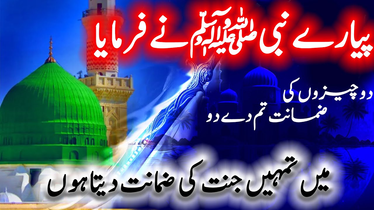 Do chijon ki jamanat per Jannat Tumhare Naam Pyare Nabiﷺ Ka Farman ...