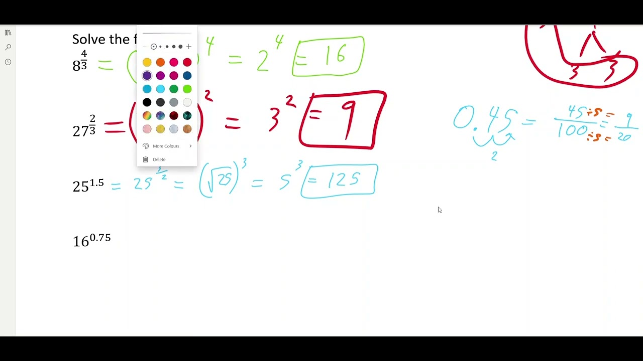 1.4 Fractional and Decimal Exponents (Radicals) - YouTube