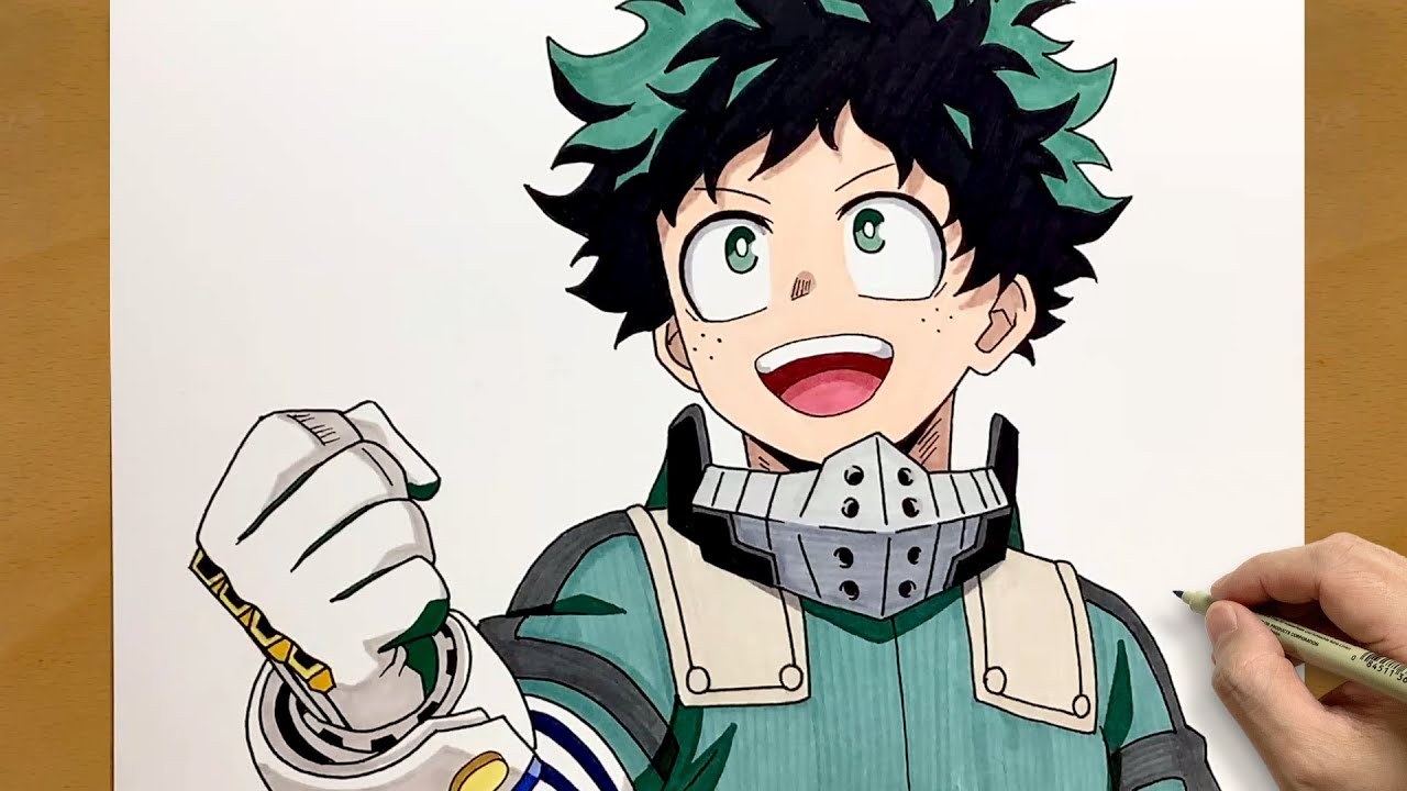 How to Draw Izuku Midoriya from My Hero Academia || Step by Step Anime ...
