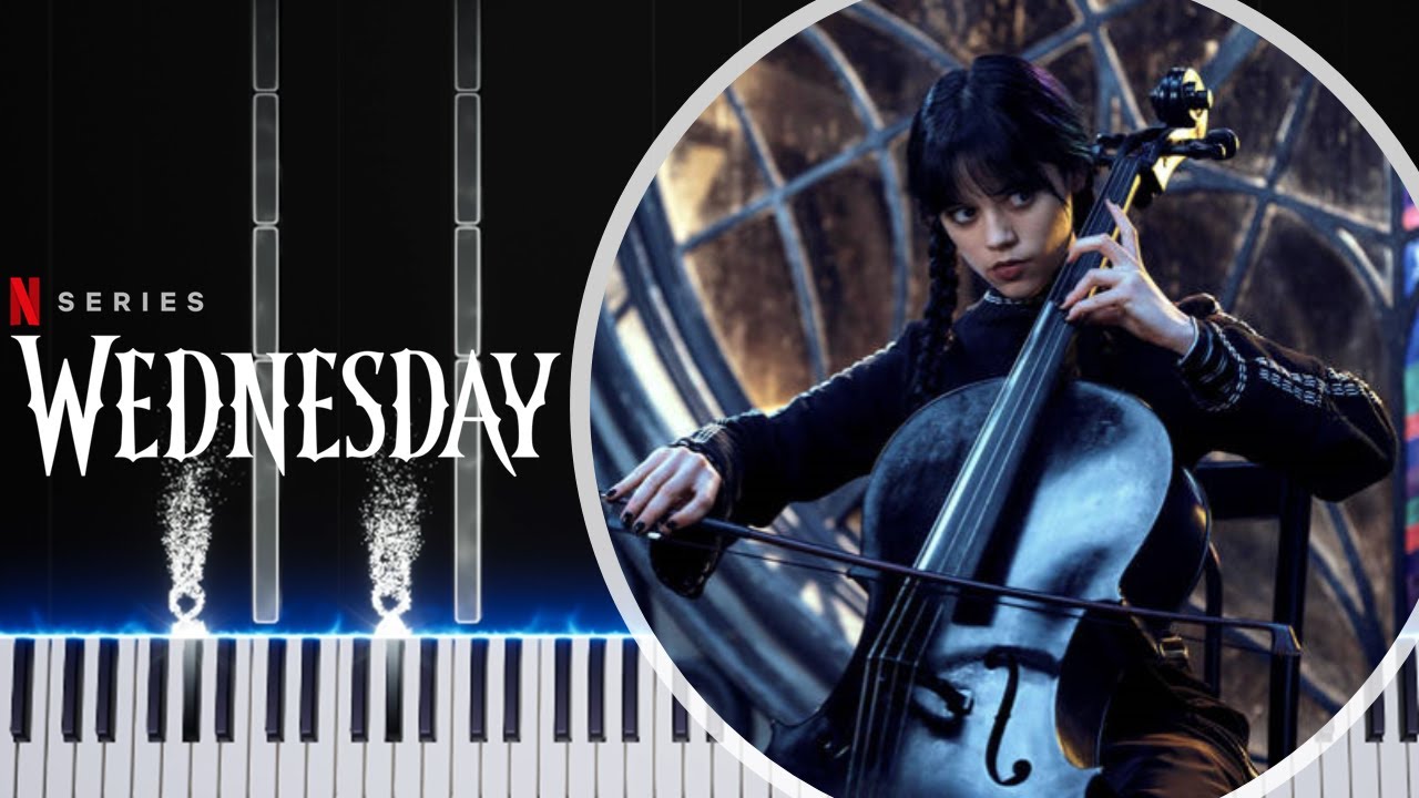Wednesday Plays The Cello Piano Cover - YouTube