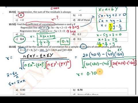 STAT (CH-10) CORRELATION AND REGRESSION I 10.46 to 10.59 l Exam Important Questions l Discussion ...