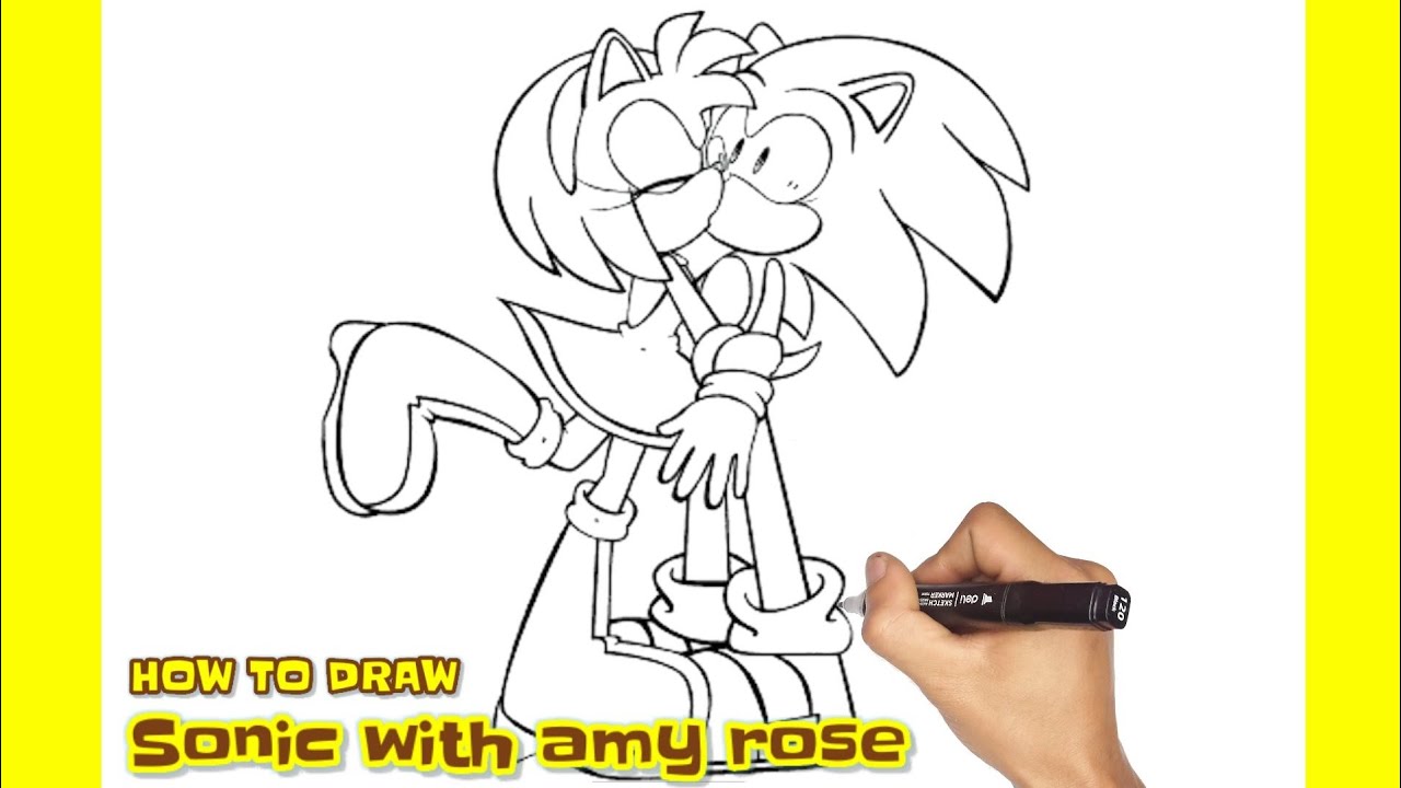 Timee to draw Sonic with Amy rose | Sonic the hedgehog - YouTube