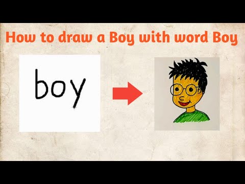 How to draw a boy with word boy | easy word drawing | Wordtoons - YouTube