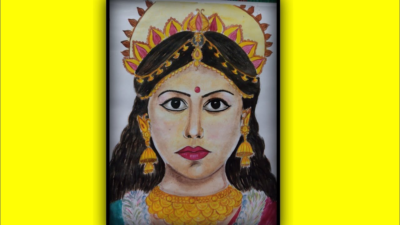 Durga water colour drawing 🖌️|| goddess drawing 🎨🖌️|| Realistic drawing ...