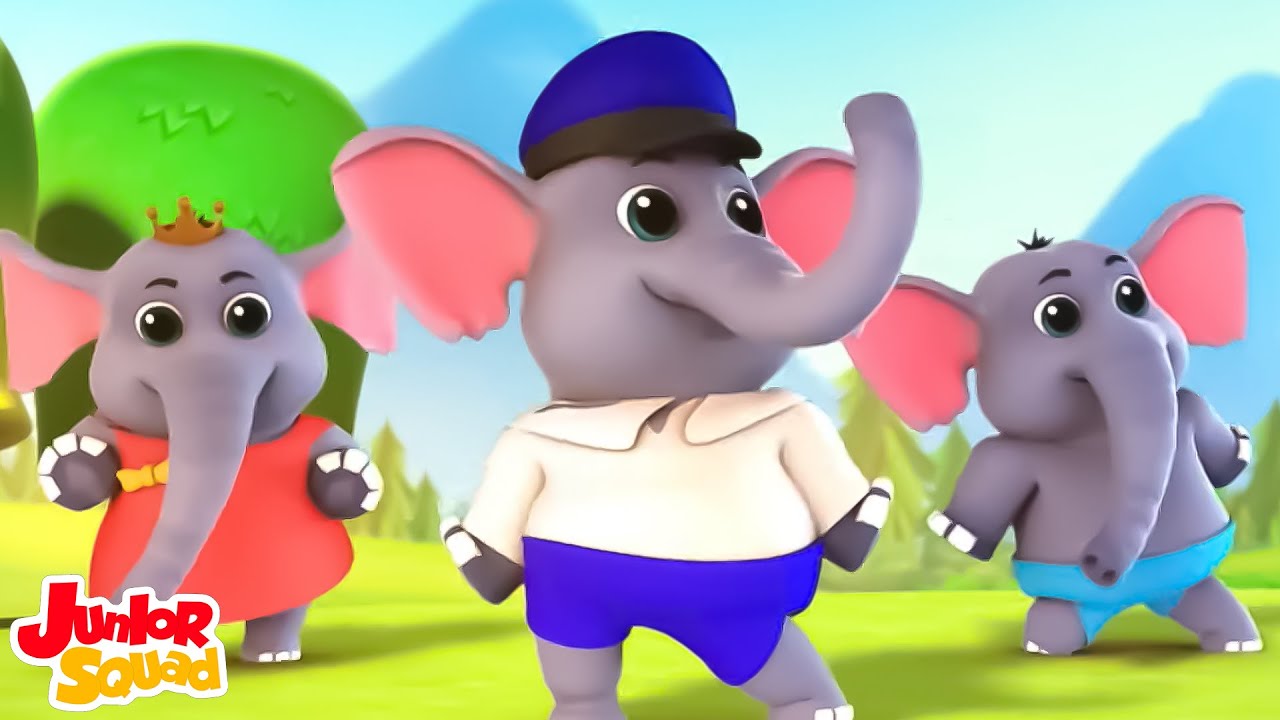 Cinco Pequeños Elefantes Número Canción + Más Jardín infancia Poema ...