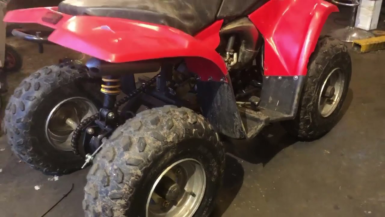 Ktm 65 engine swap Lt80 Suzuki quad racer sand dune - YouTube