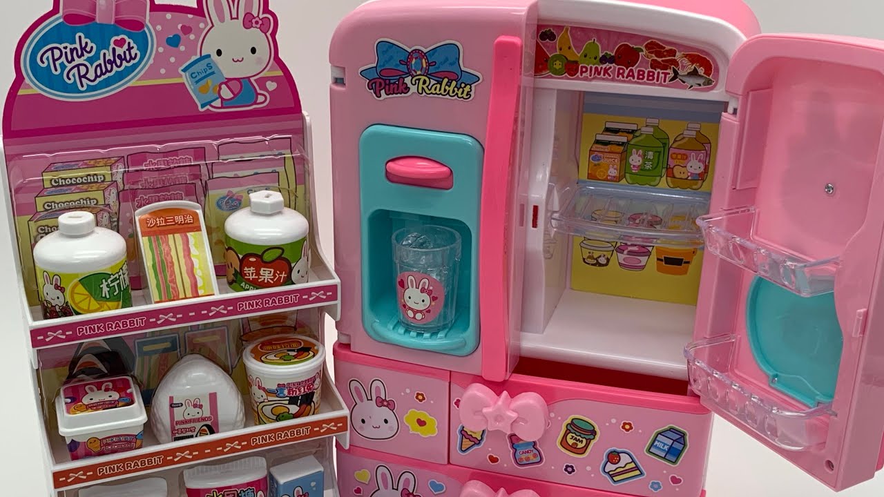 10 minutes Satisfying with Unboxing Pink Rabbit Refrigerator ASMR - YouTube