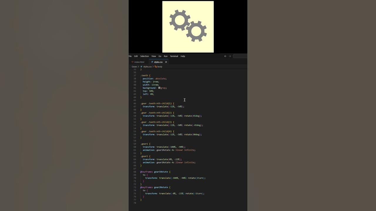 Gears - Loading Animation - HTML and CSS #html #css #battles4u - YouTube