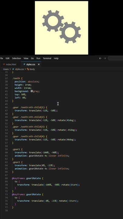 Gears - Loading Animation - HTML and CSS #html #css #battles4u - YouTube