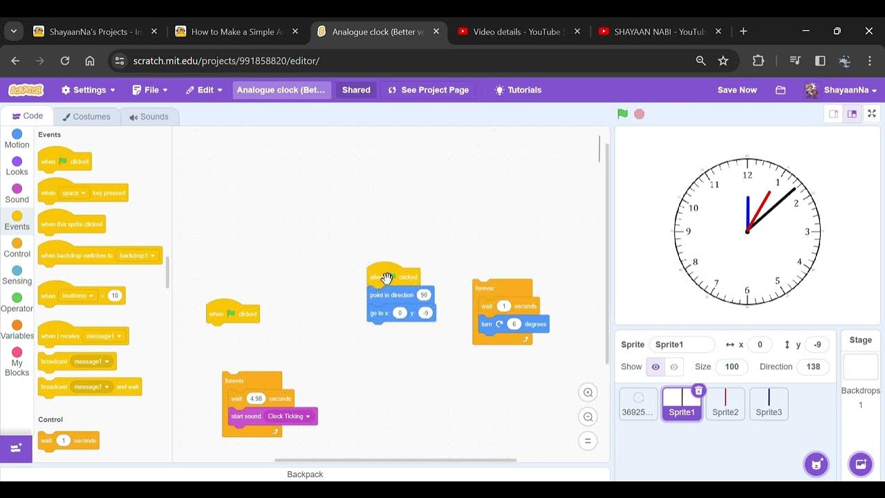 How to make an analogue clock, part 2. - YouTube