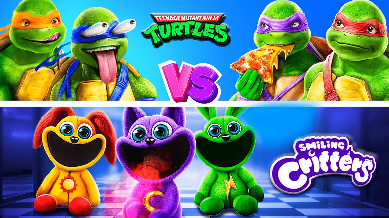 Teenage Mutant Ninja Turtles vs Smiling Critters! - YouTube