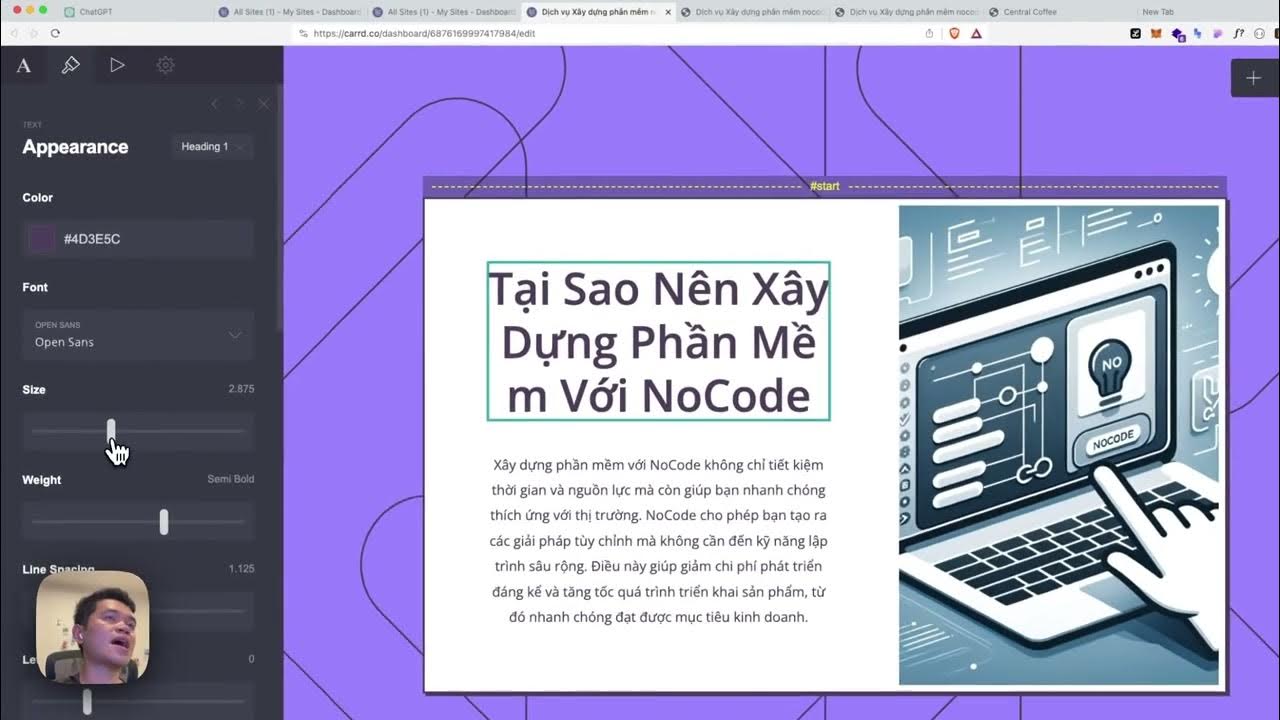 NoCode Carrd.co - Hướng dẫn làm landing page không code chỉ vài phút - YouTube
