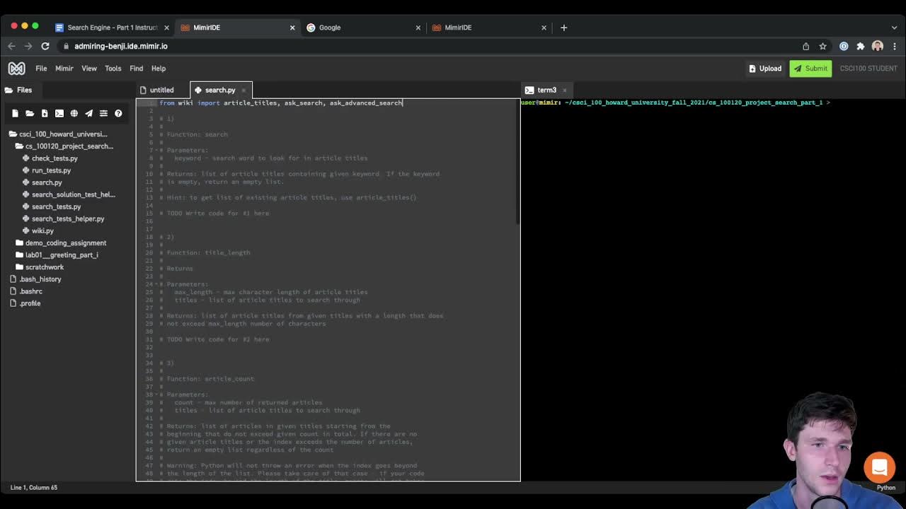 CSCI100: Search Project - Getting Started, Overview - YouTube