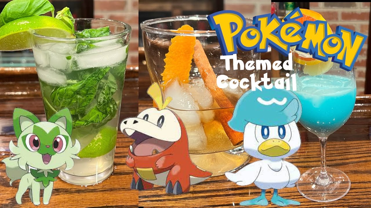 MAKING NEW POKEMON GEN 9 THEMED COCKTAILS!!! Sprigatito, Fuecoco ...