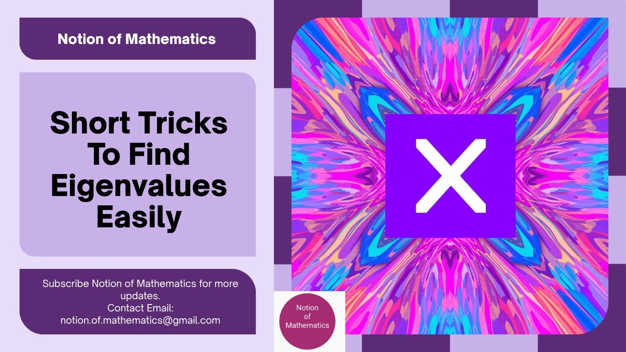 Short Tricks To Find Eigen Values Matrices Eigen Values Engineering Mathematics Youtube