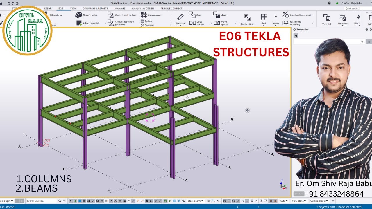 Modelling Steel Columns & Beams in Tekla Structures| Tekla Structures ...