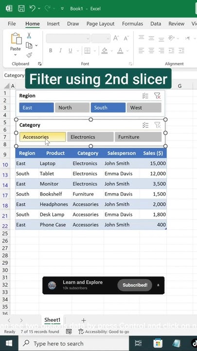 Ms Excel Slicer Function For Quickly Filter 🔥#excel #slicer #fuction #shortvideo #foryou - YouTube