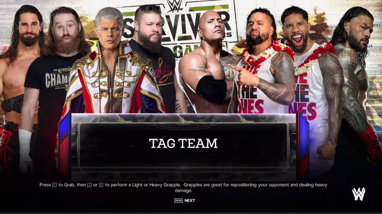 WWE Survivor Series War Games - 8 Man Tag Team Match - The Bloodline ...