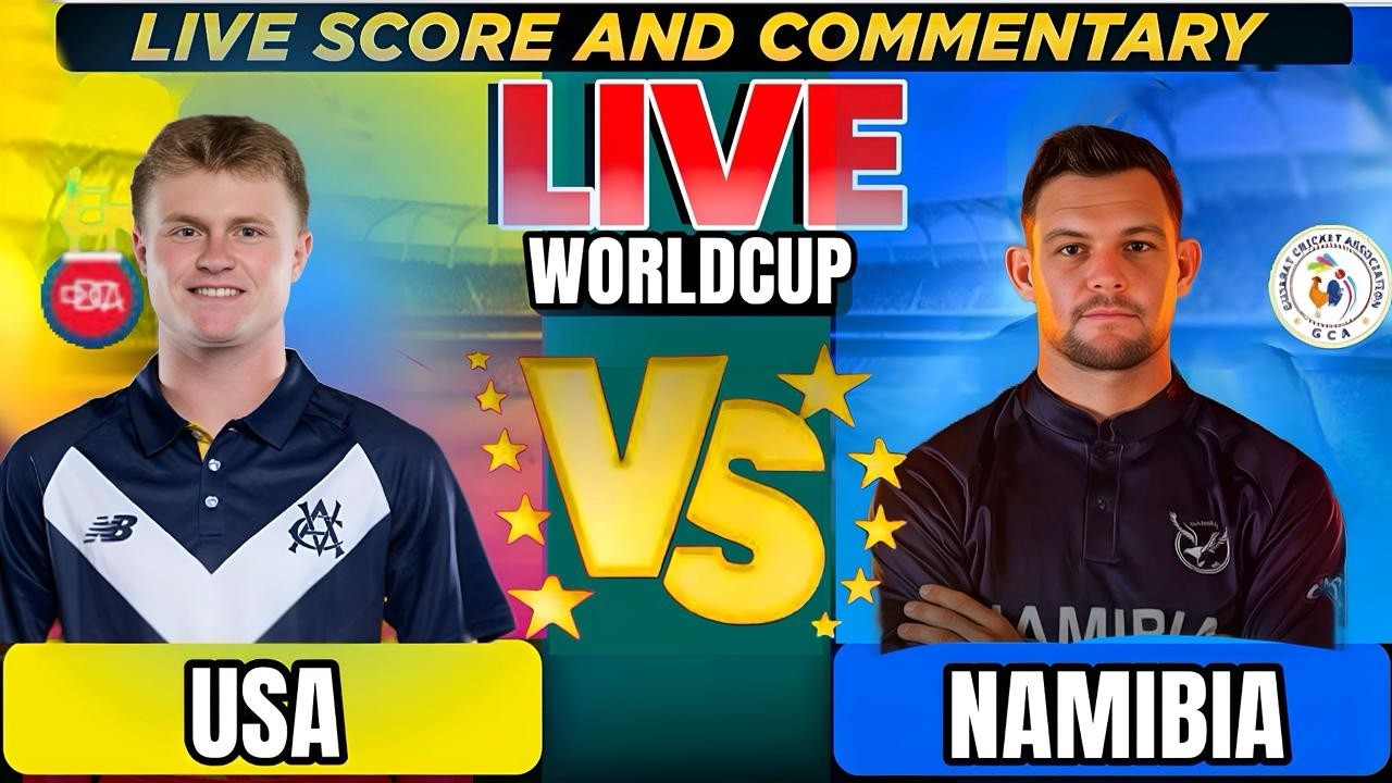 United States of America vs Namibia, 26th Match, Group A, ICC Men's T20 ...