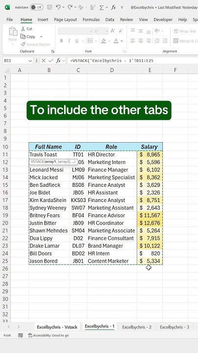 Combine multiple tabs into one in Excel! #excel #spreadsheet # ...