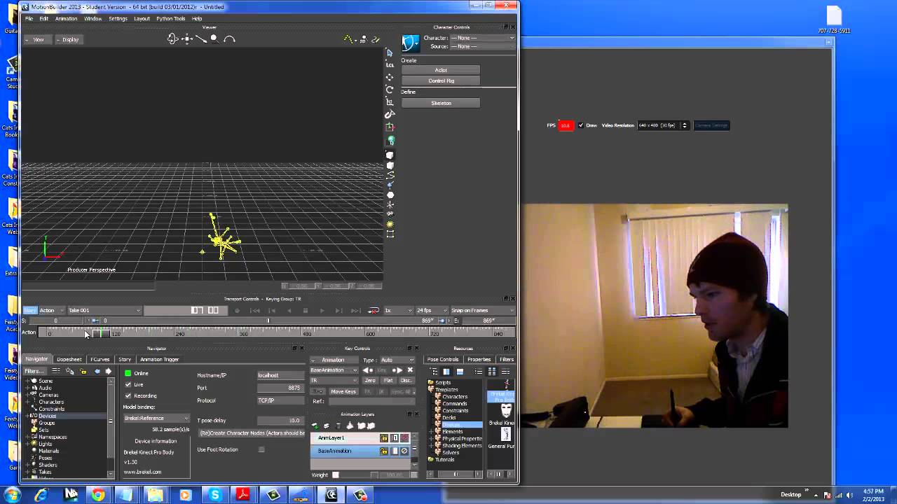 Motion Capture Demo - Using Brekel & Motionbuilder - YouTube