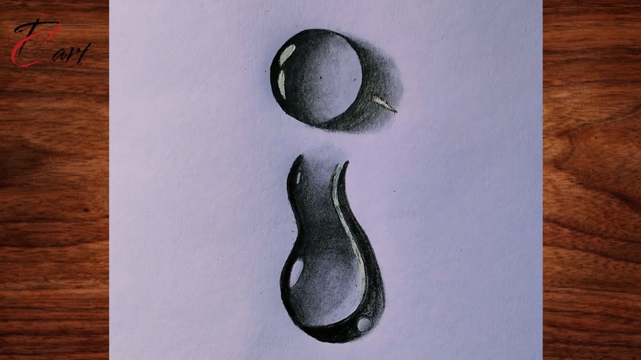 How to Draw Easy 3D Water Drop Drawing Tutorial | Easy Pencil Sketch ...