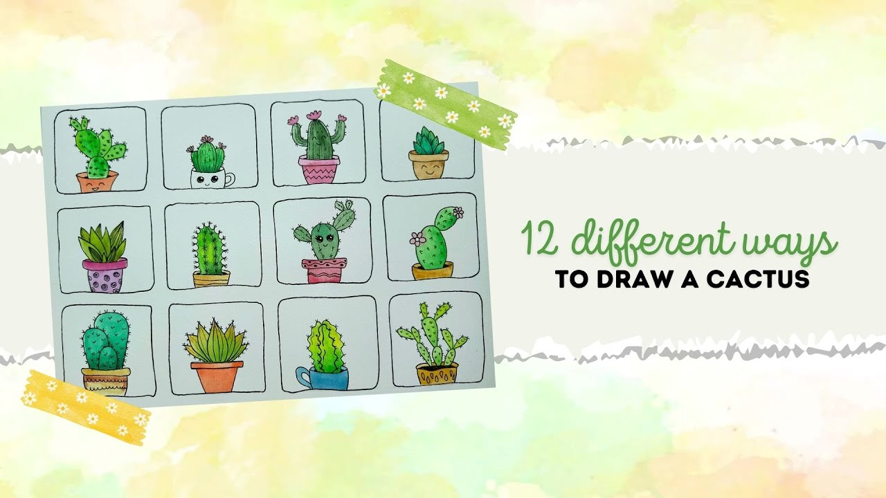12 different ways to draw a cactus | Art for Kids - YouTube