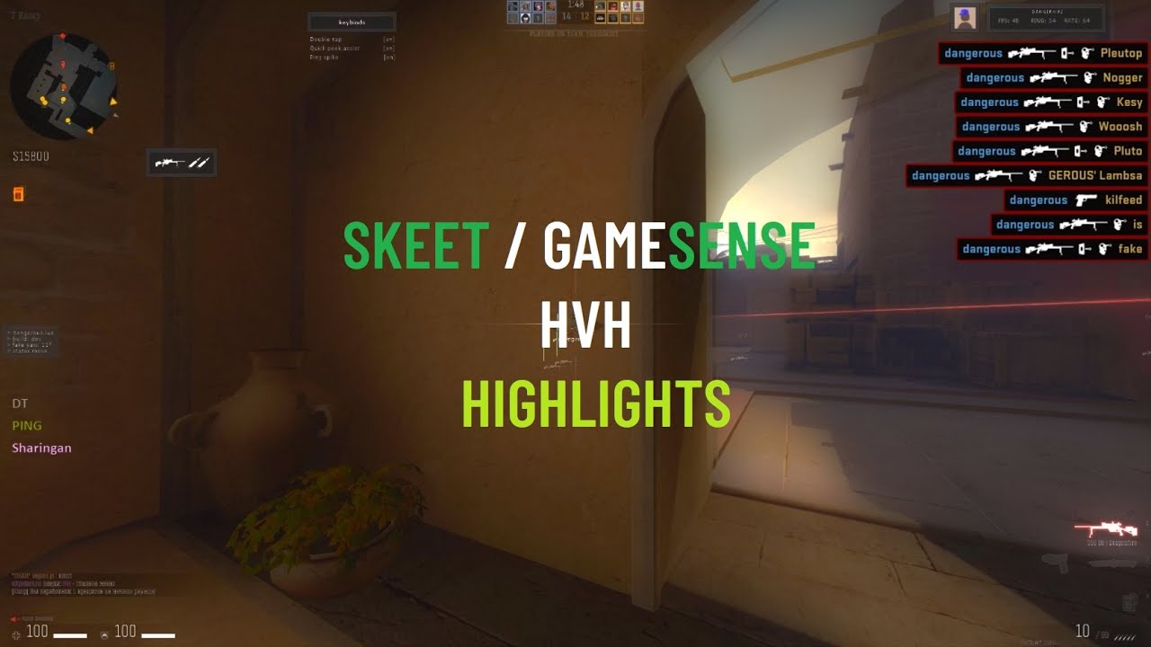 gamesense.pub / skeet.cc hvh clips (dangerous.lua & aimtools.lua resolver) - YouTube