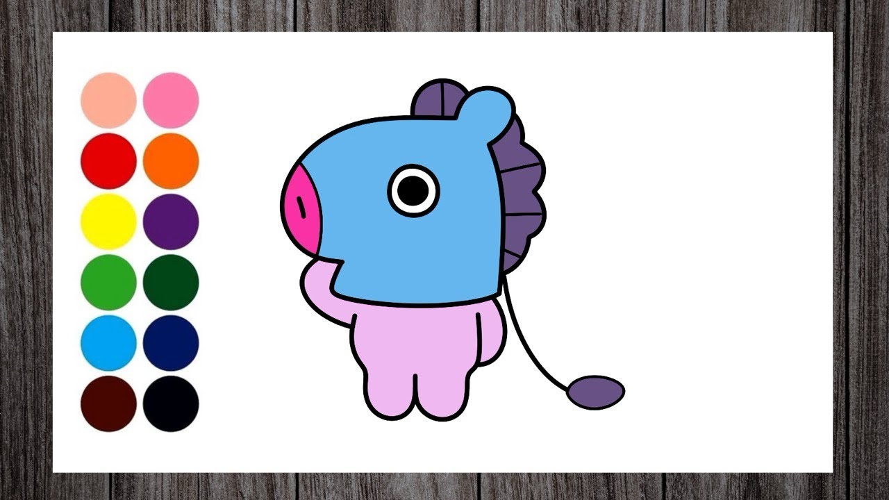 How to Draw Mang Easy | Mang Drawing | BT21 Mang Drawing | Kids Easy ...