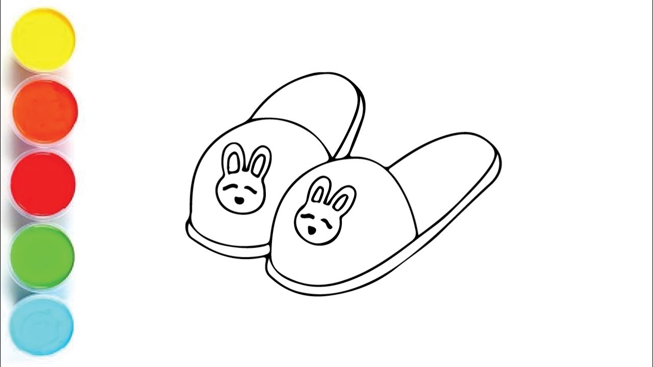 How to draw slipper shoes for kids - YouTube