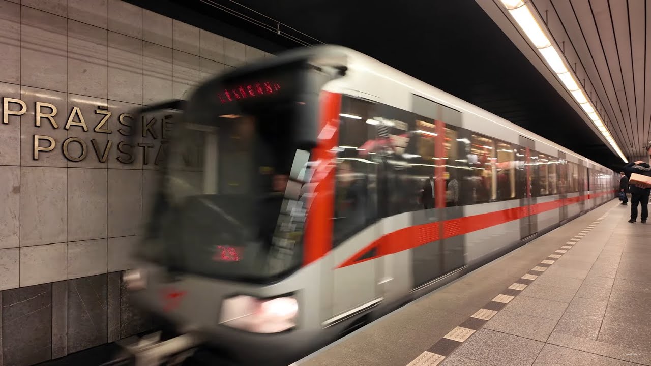 Czech Republic, Prague, metro ride from Pražského povstání to Vyšehrad ...