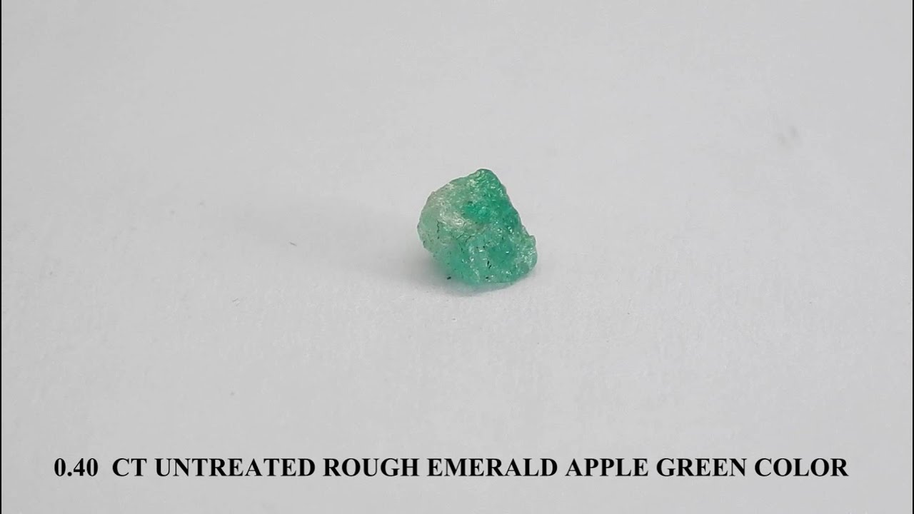 0.40 cts UNTREATED ROUGH EMERALD APPLE GREEN COLOR 4.54X3.91mm /2780 ...