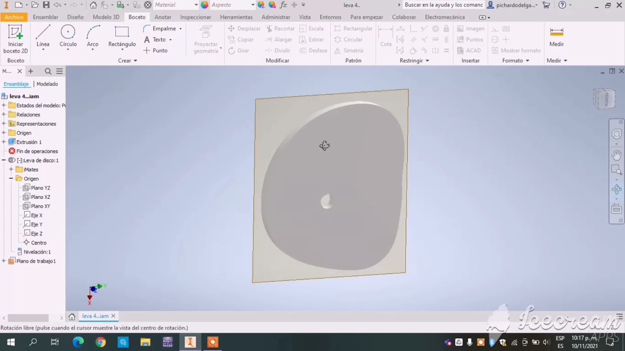 Diseño y simulación de una leva en un software de diseño - YouTube
