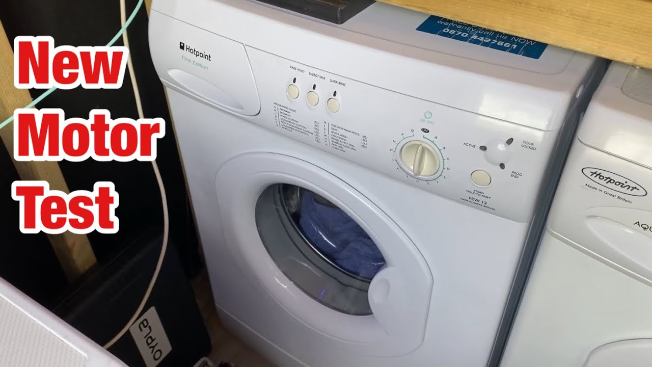 Hotpoint First Edition FEW12 || Replacement motor test: Rinses and fast ...