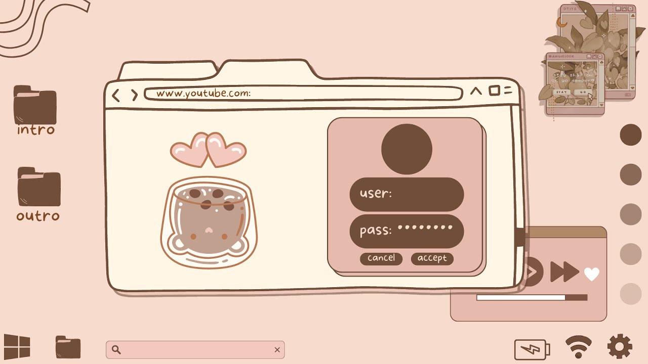 Cute Computer Login Intro Templates | No Text | Kawaii Intro | Website ...