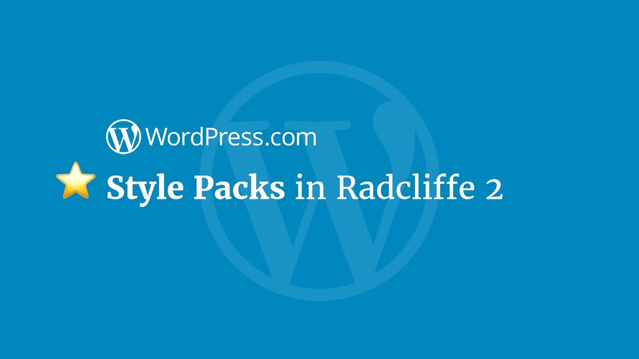 Theme First: Style Packs in Radcliffe 2 - YouTube