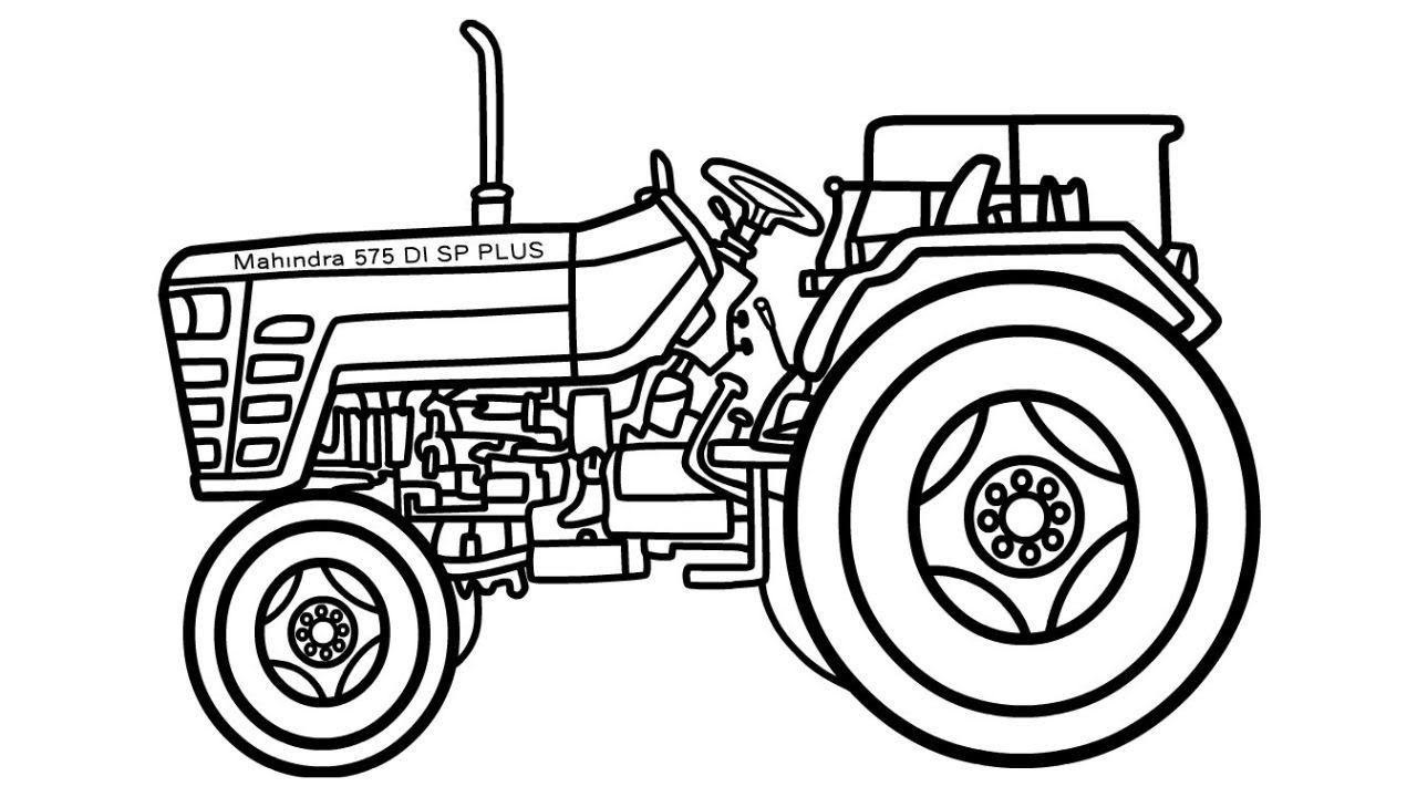 How to Draw a Mahindra Tractor - YouTube