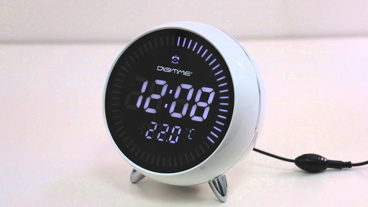 Digitime LED Digital Alarm Clock + Temperature Display - YouTube
