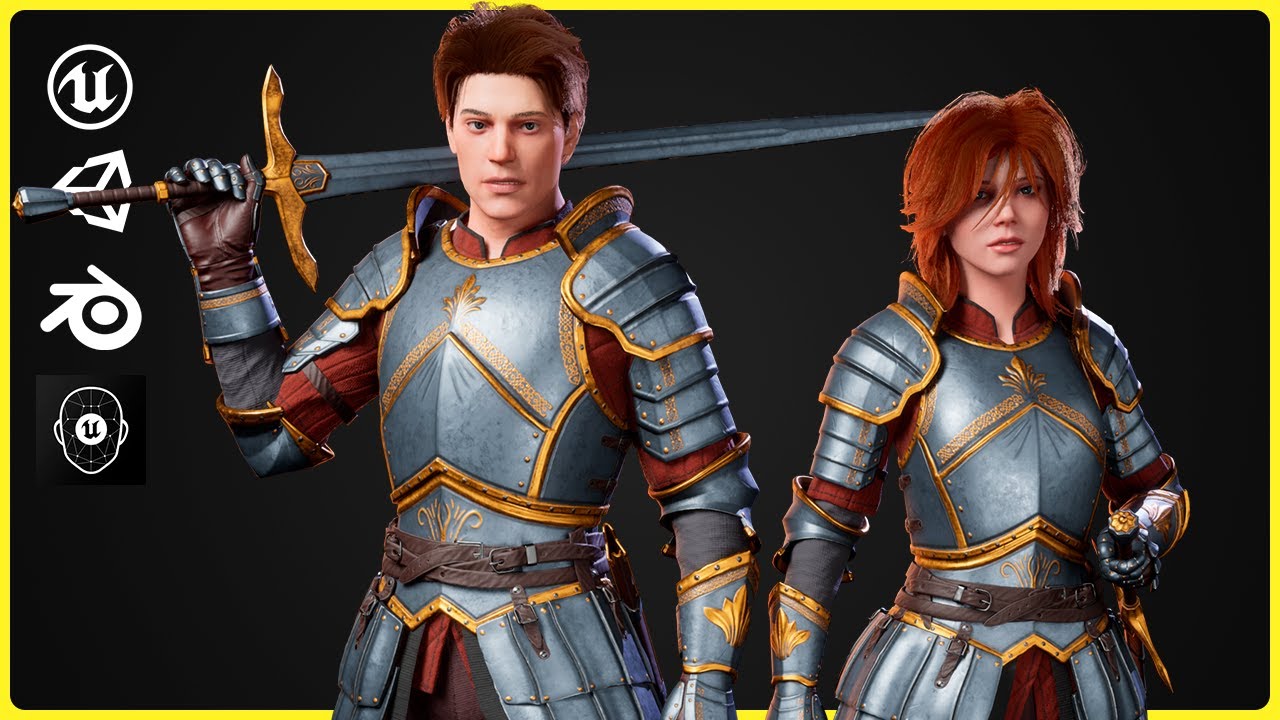 PREVIEW - GAME-READY 3D Fantasy Character 01 - Knight - YouTube