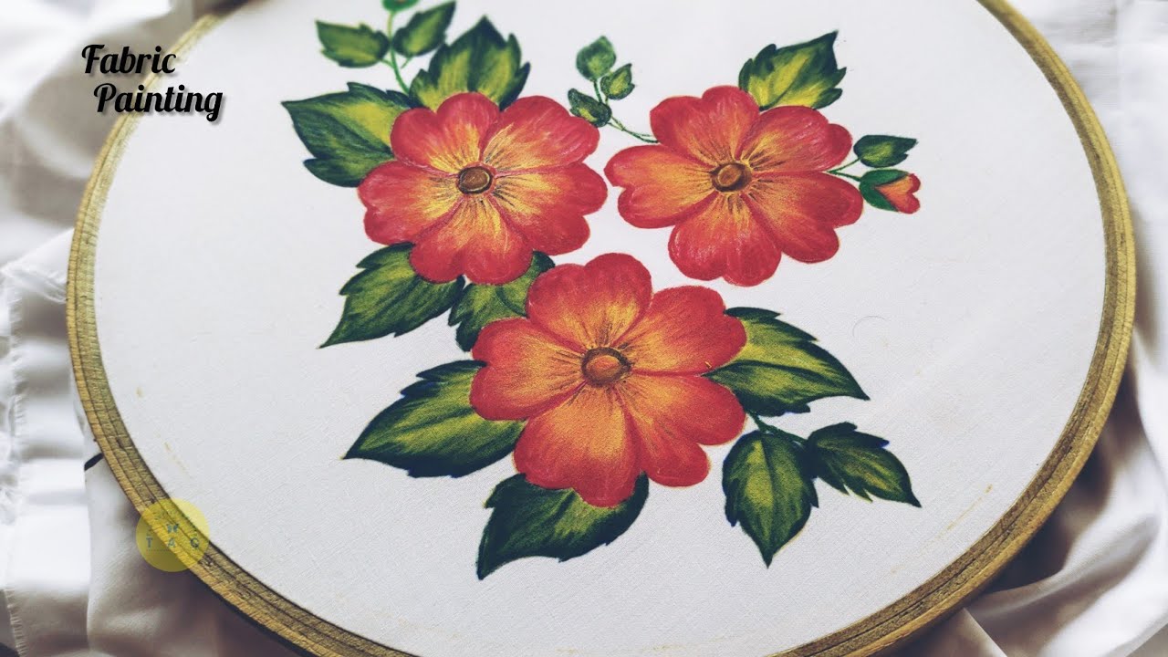 Painting.Fabric painting tutorial for beginners. painting on cloth ...