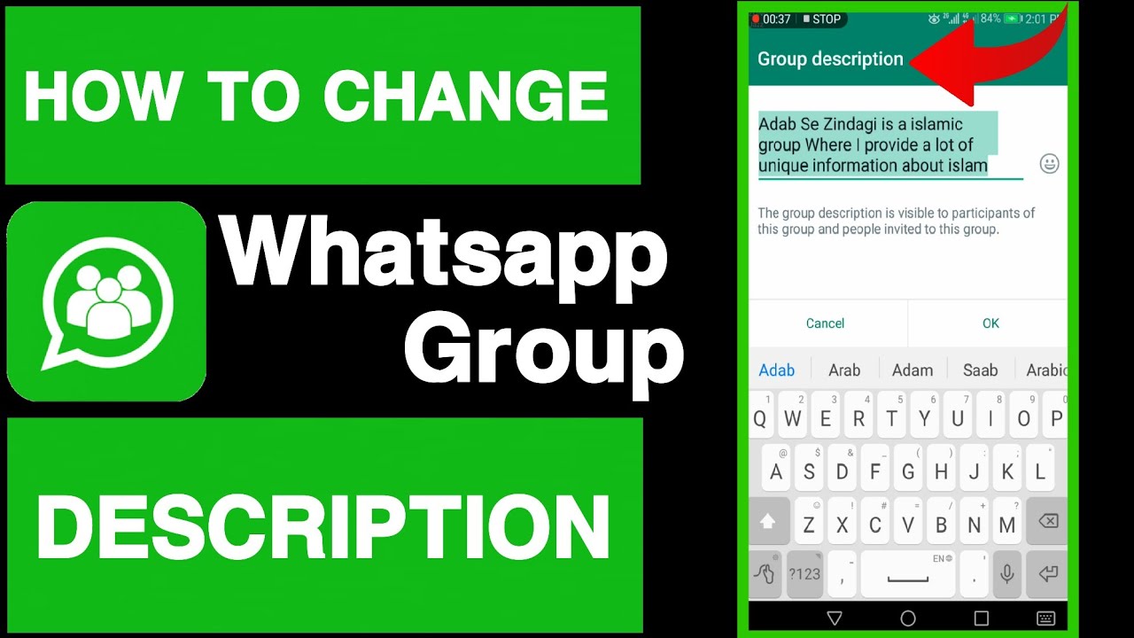 How to change whatsapp group description||Whatsapp group description ...