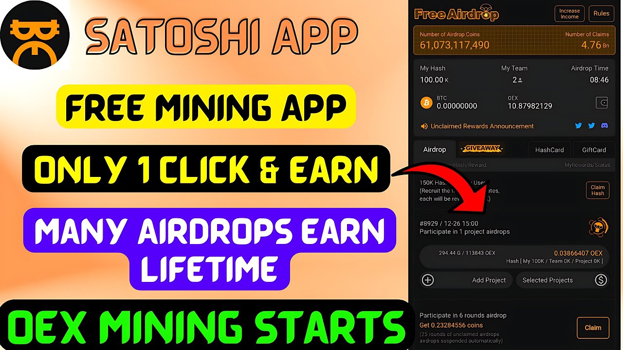 How To Create & Verify Satoshi App | Start Mining in Satoshi App ...