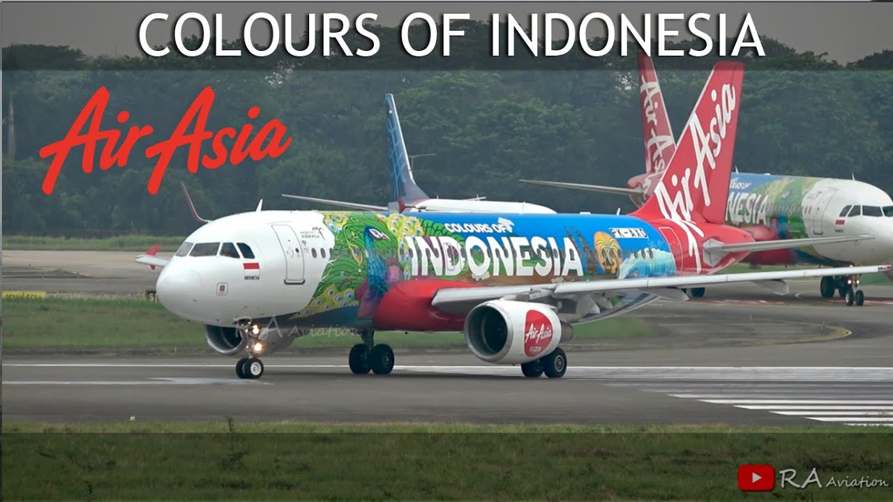 Spesial Livery !! Pesawat AirAsia Colors Of Indonesia Landing dan Take ...