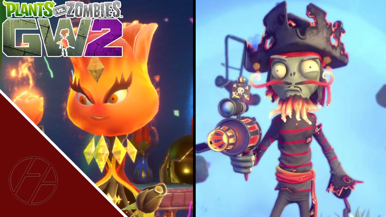 Plants vs Zombies: Garden Warfare 2...Hero Showcase(Fire Rose, Capt ...
